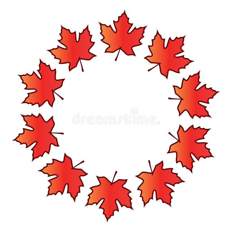 Maple Leaf Circl Border, Autumn Maple Leaves for Decoration Frame ...