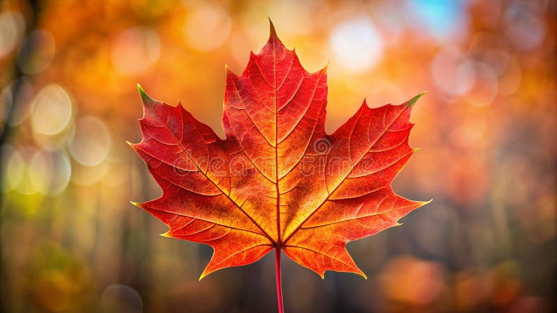 Maple Leaf Close Up Macro Photography Canada Day Generative by AI Stock ...