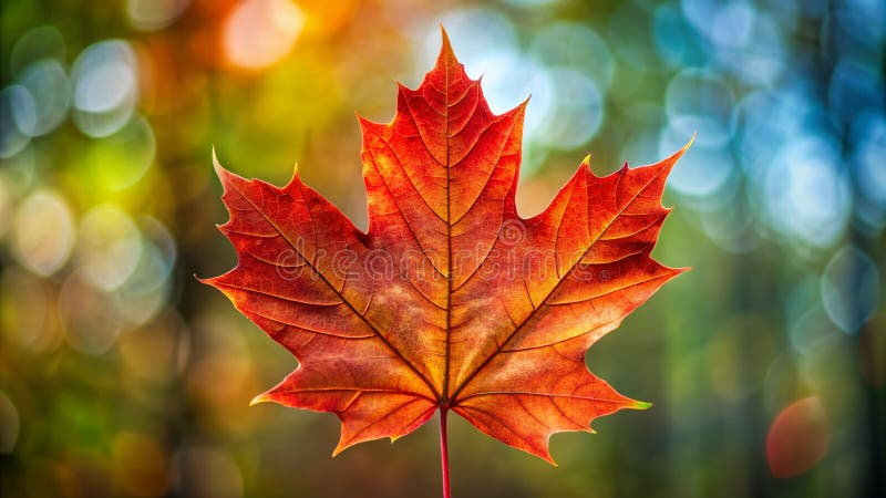 Maple Leaf Close Up Macro Photography Canada Day Generative by AI Stock Illustration ...