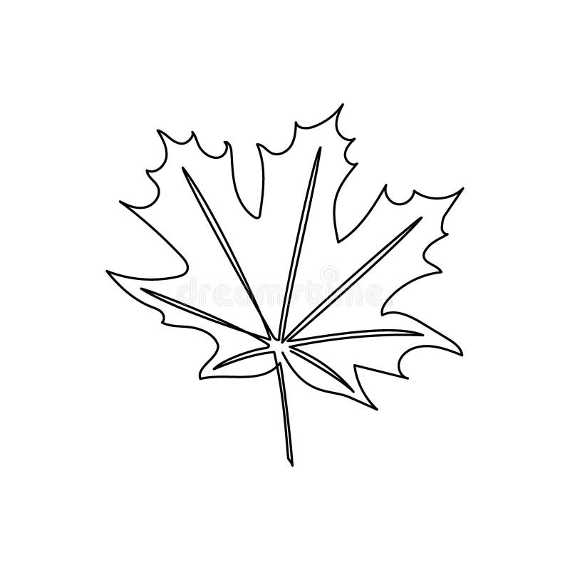 Maple Leaf Continuous Line Drawing. One Line Art of Leaves, Herb ...
