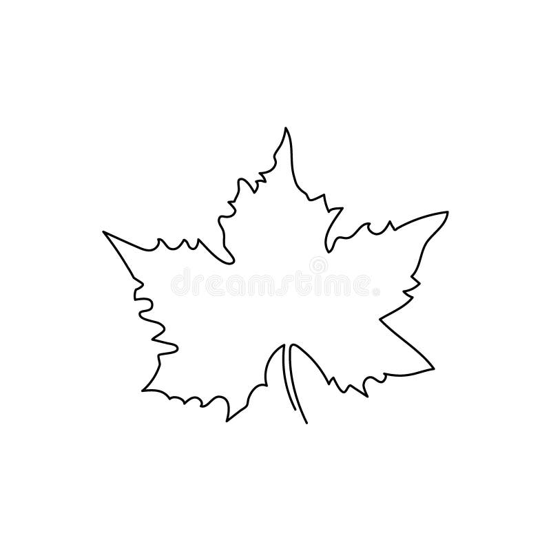 Maple Leaf Continuous Line Drawing. One Line Art of Tree Leaves, Herb ...