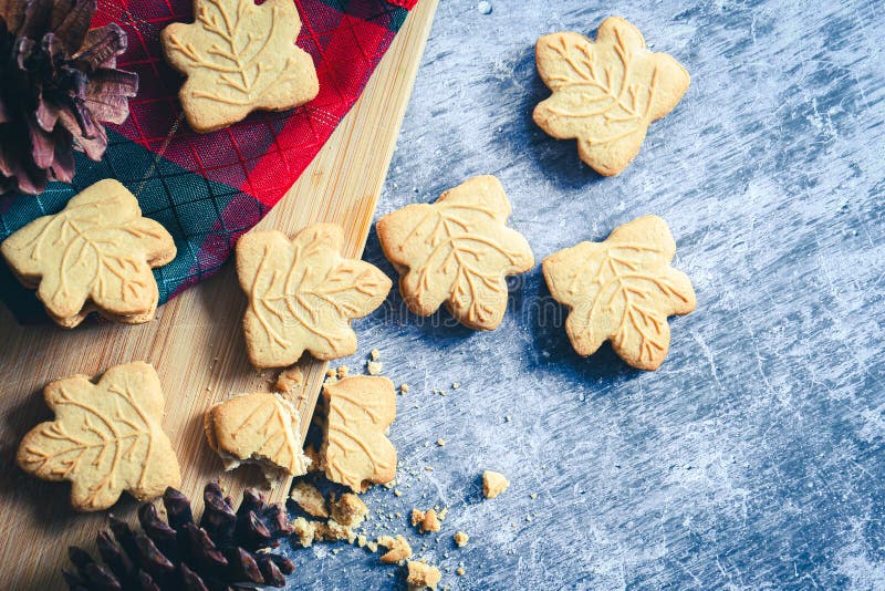 Maple Leaf Cookie the Canadian Snack Stock Image - Image of meal, dish ...