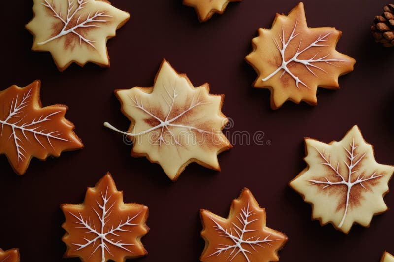 Maple Leaf Cookies stock photo. Image of tabletop, holiday - 380157270