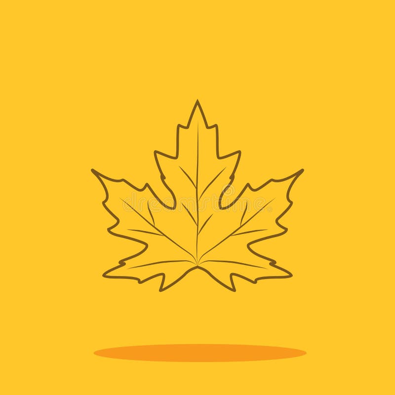 Maple Leaf Cute Icon in Trendy Flat Style Isolated on Color Background ...