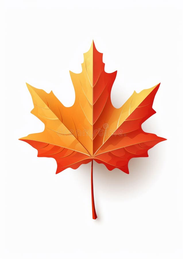 Realistic Color Scheme Maple Leaf Icon on White Background Stock ...