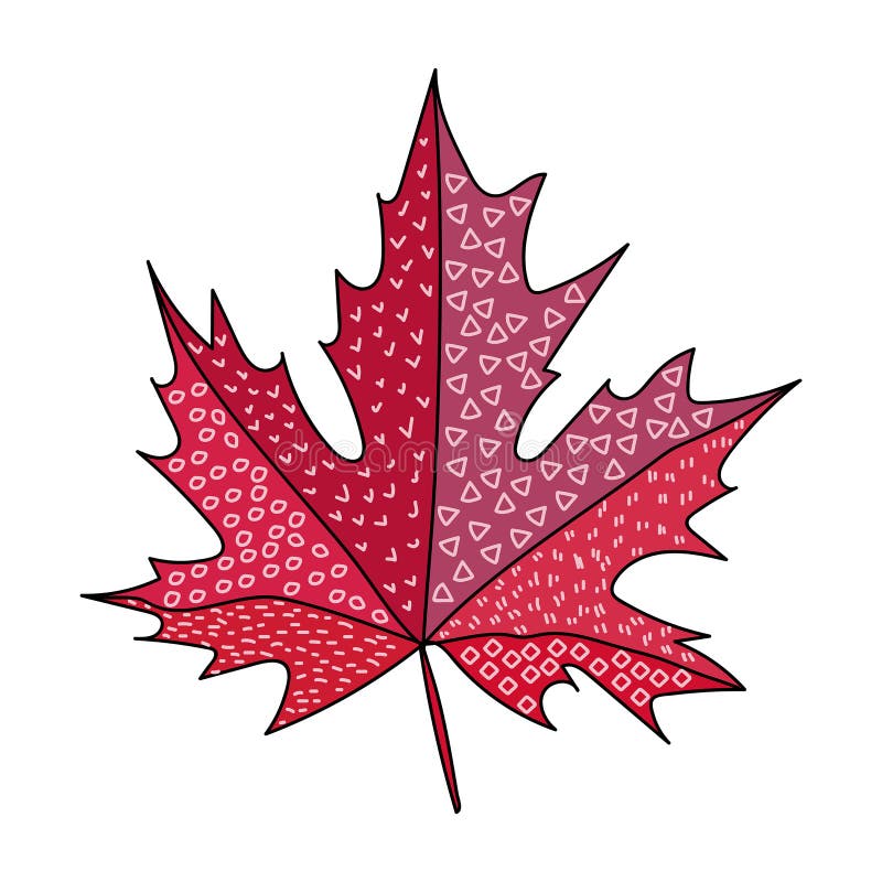Maple Leaf Day, Bright Canadian Maple Leaf with Simple Patterns ...