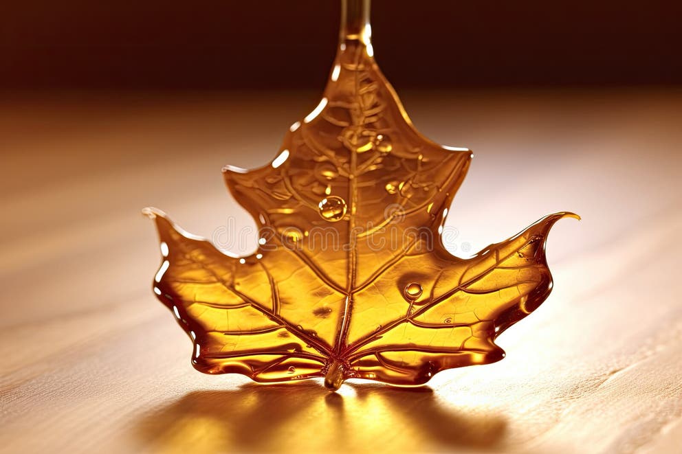 A Maple Leaf with a Drop of Honey Stock Illustration - Illustration of ...