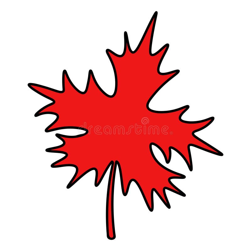 Maple Leaf. Emblem of Canada. Red Part of a Tree in Cartoon Style. the ...