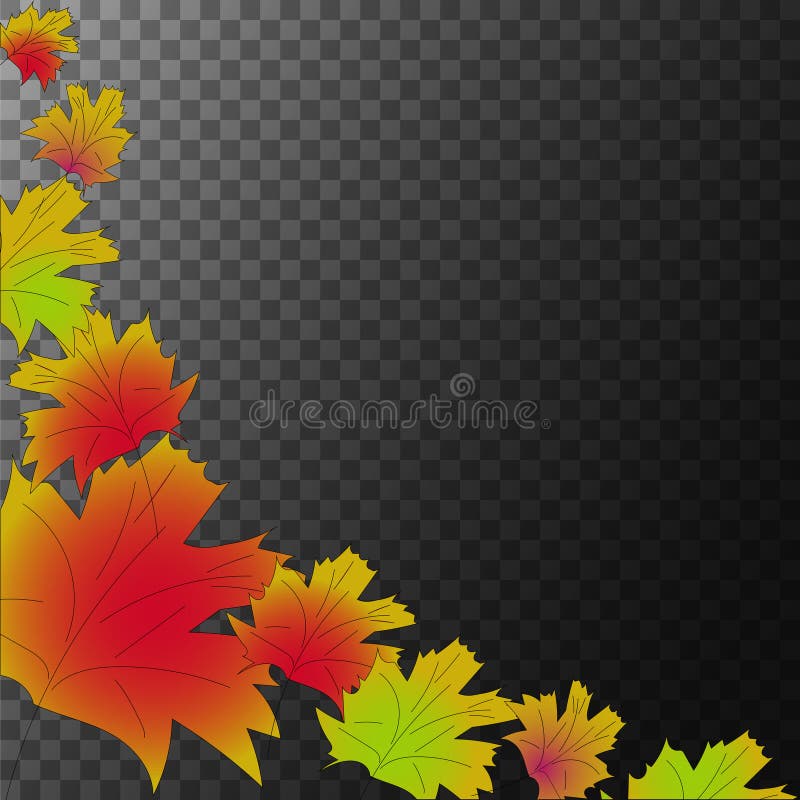 Maple Leaf Fall. Autumn Foliage Scatter. Vector Transparent Background ...