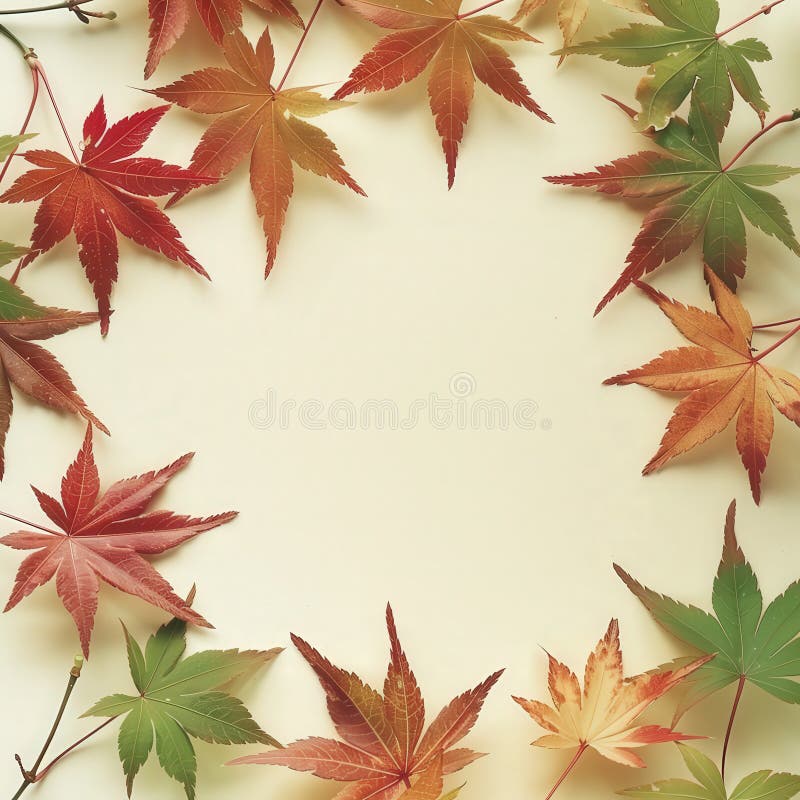 Maple Leaf Frame with Copy Space Stock Illustration - Illustration of ...