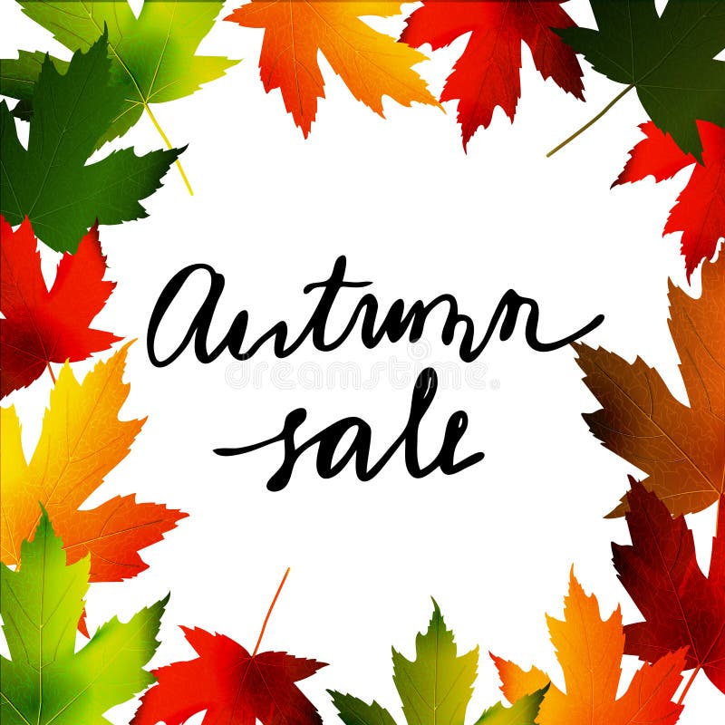 Maple Leaf Frame for Seasonal Sales Stock Vector - Illustration of ...