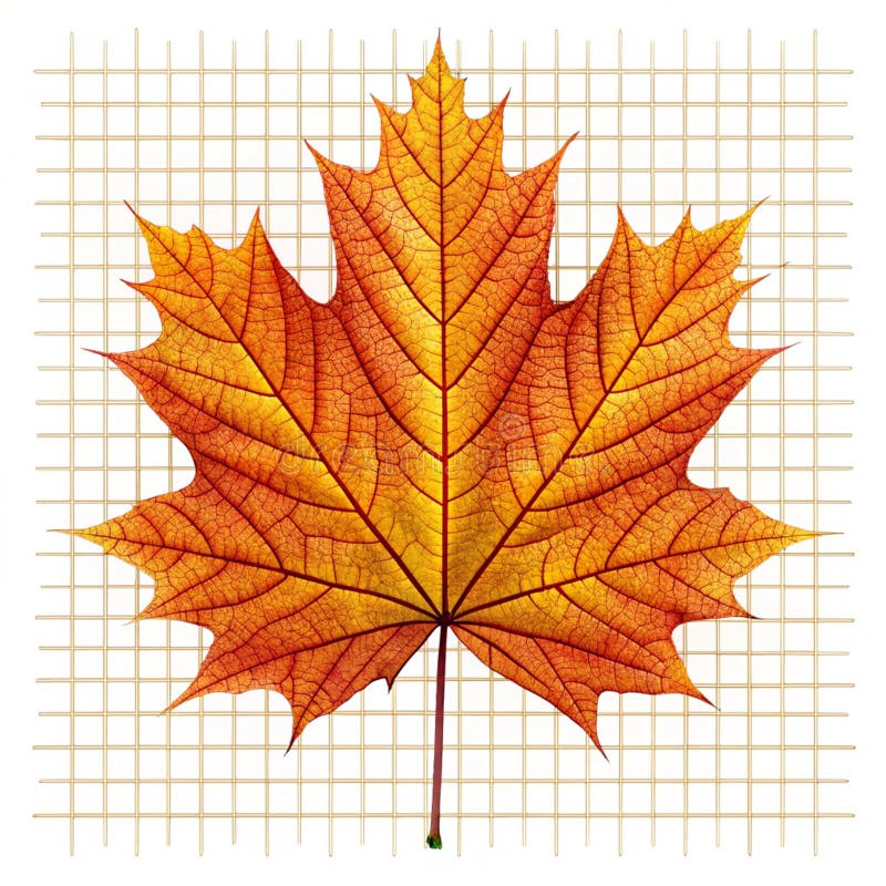 Maple Leaf Grid Pattern Isolated on White Background Stock Illustration ...