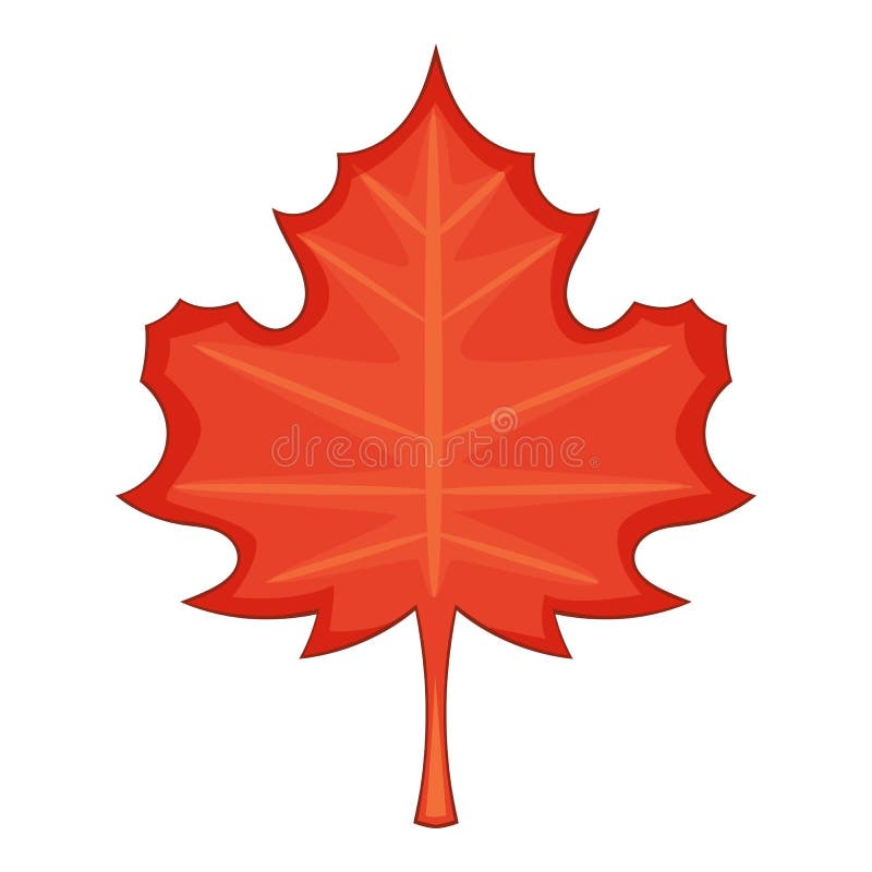 Maple Leaf Icon, Cartoon Style Stock Vector - Illustration of object ...