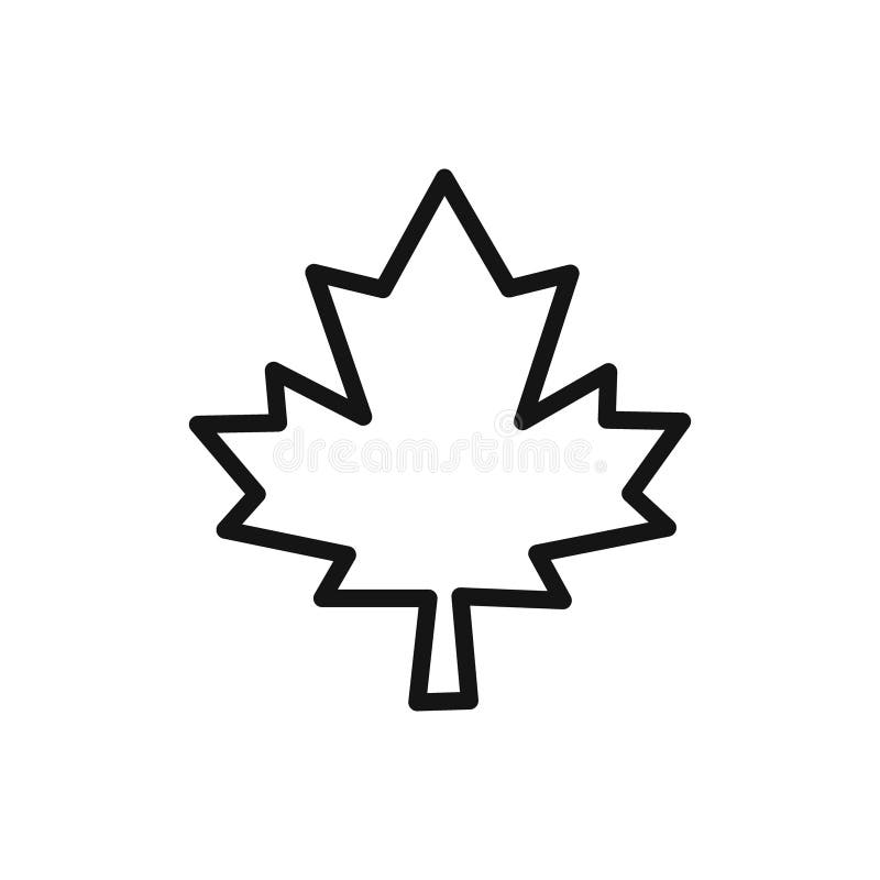 Maple Leaf Icon Linear Vector Graphics Sign Stock Vector - Illustration of october, object ...