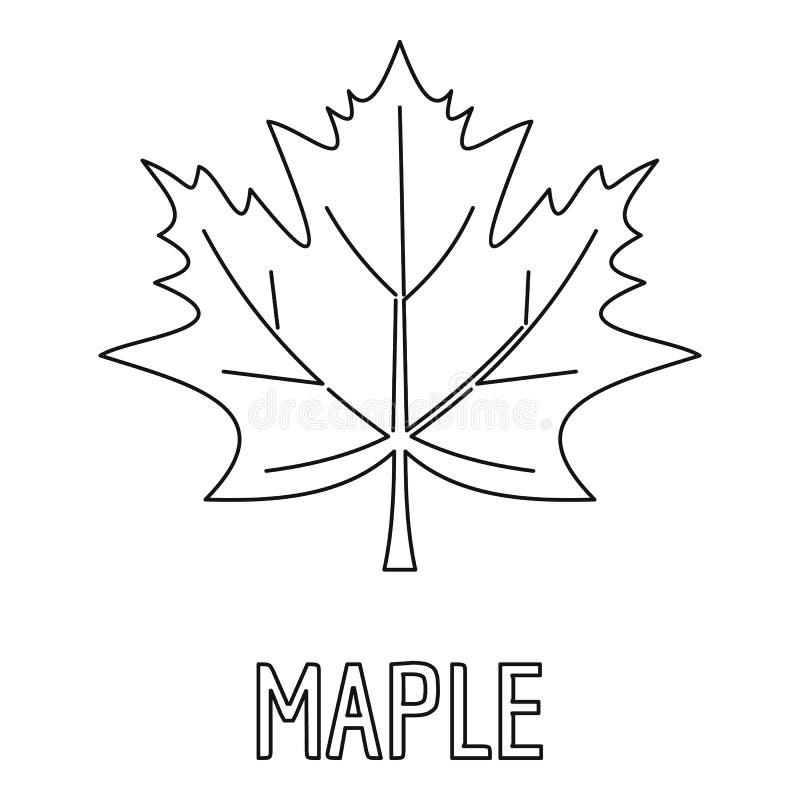 Maple Leaf Icon, Outline Style. Stock Illustration - Illustration of ...