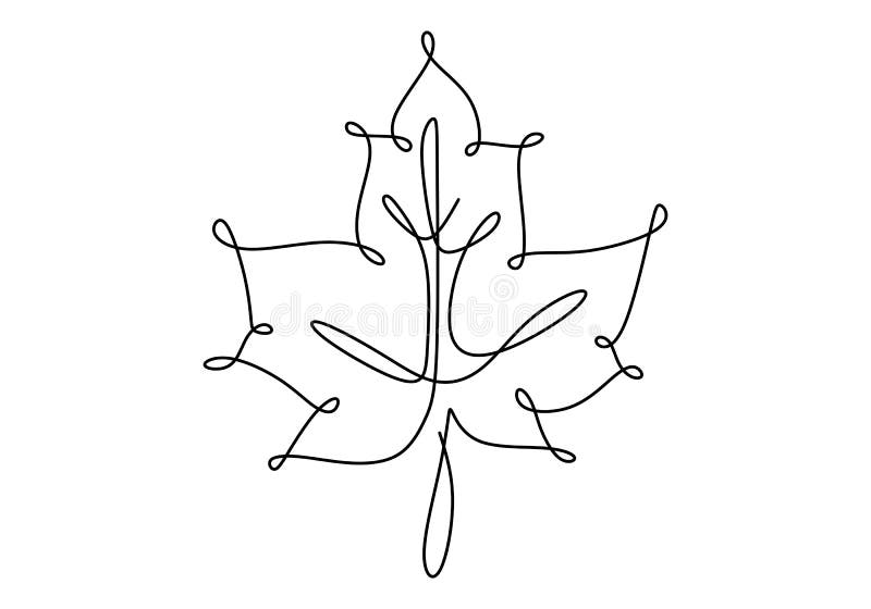 Maple Leaf Continuous One Line Drawing Minimalism Design Stock Vector ...