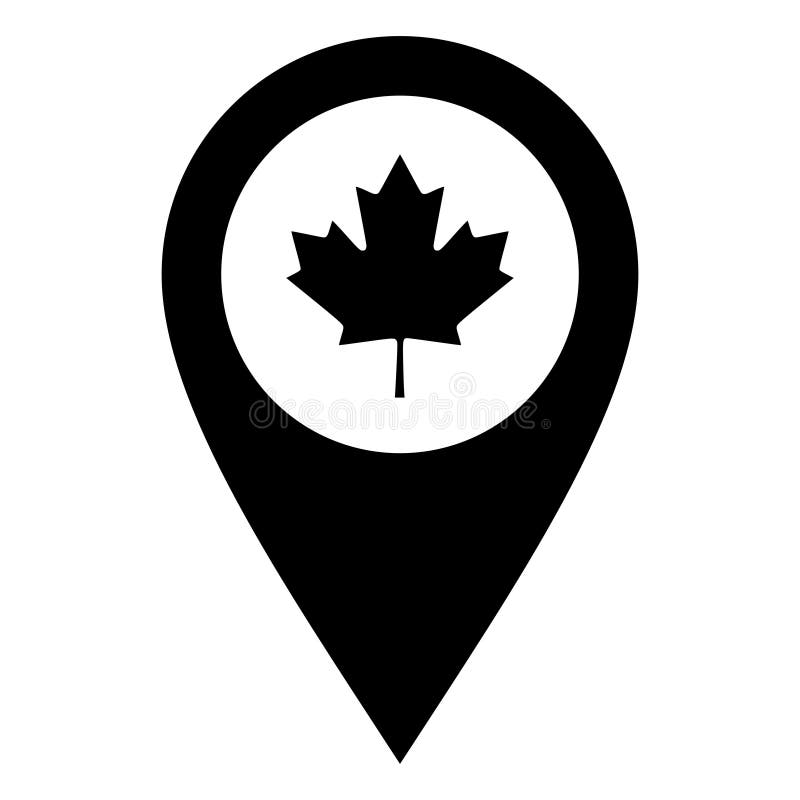 Maple Leaf and Location Pin Stock Vector - Illustration of vector ...