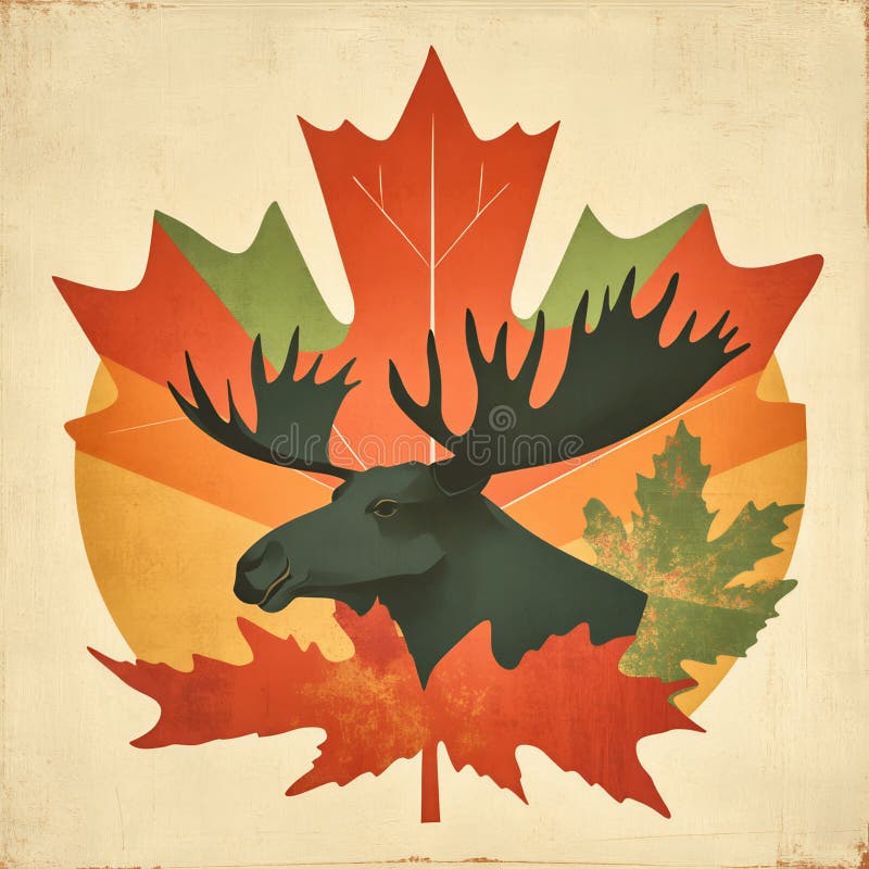 Maple leaf and moose stock image. Image of moose, closeup - 390661739