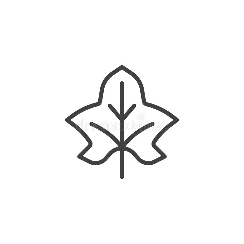 Oak leaf outline icon stock vector. Illustration of pictogram - 125261089