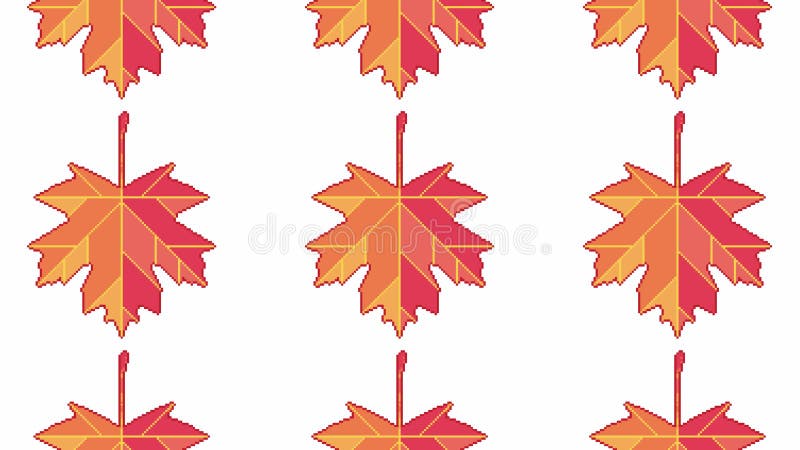 Maple Leaf Pattern Rotation Animation in Pixel Art Style. Animated ...