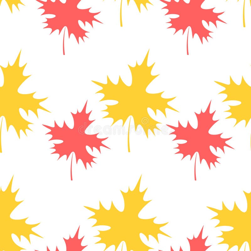 Maple Leaf. Repeating Pattern. Flat Style. Continuous Ornament of ...