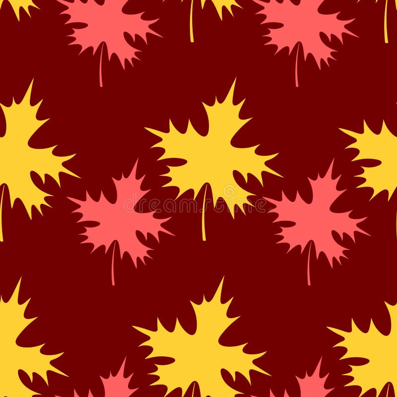 Maple Leaf. Repeating Pattern. Red Background. Continuous Ornament of ...