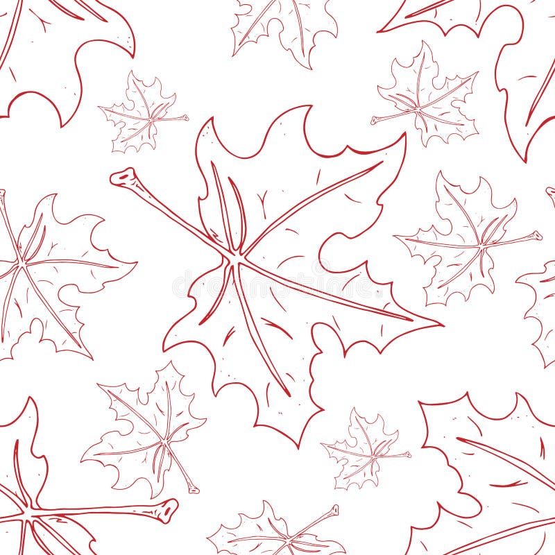 Maple Leaf Seamless Pattern. Vector of a Seamless Maple Leaf Pattern ...
