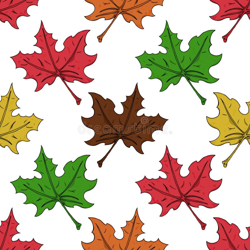 Maple Leaf Seamless Pattern. Vector of a Seamless Maple Leaf Pattern ...