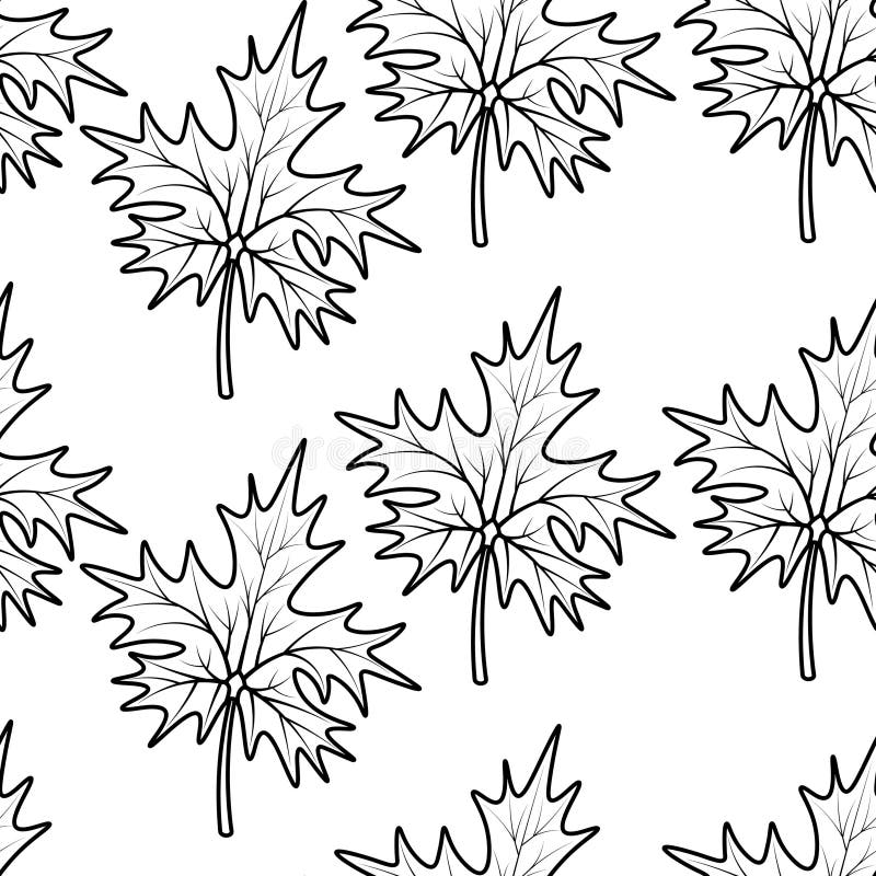 Maple Leaf. Sketch. Seamless Pattern. Part of the Tree with Veins ...