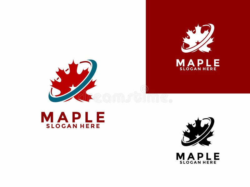 Maple Leaf with Star Logo Design Vector Illustration, Maple Canada ...