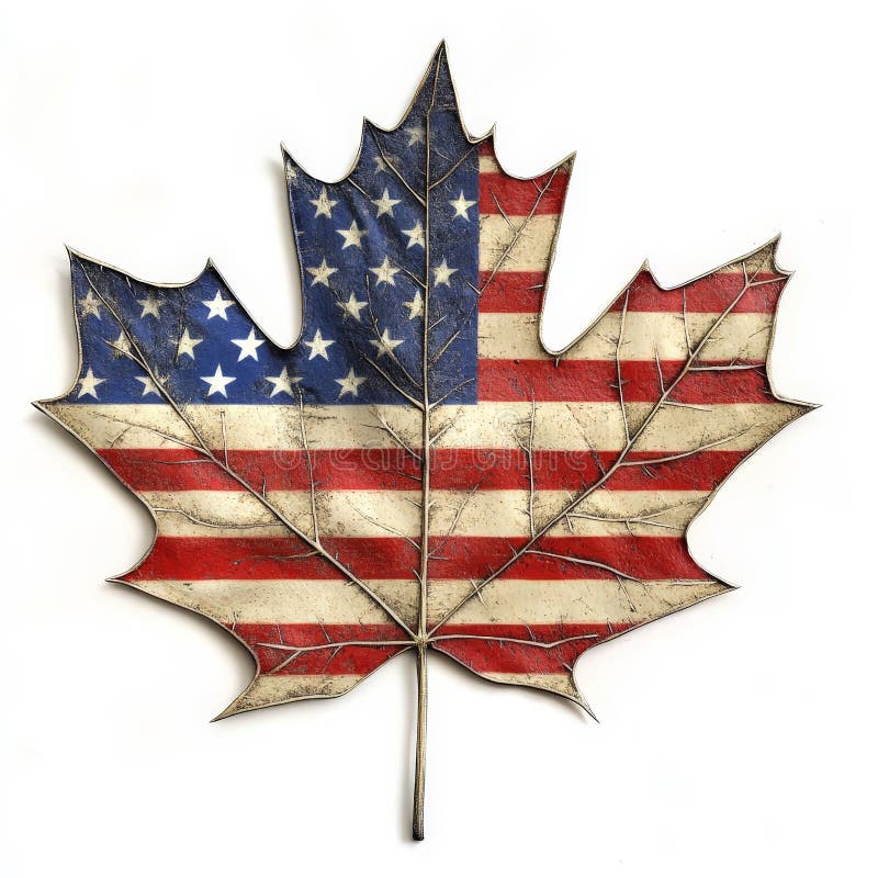 Maple Leaf Symbol with the American Flag Design Integrated into Its ...