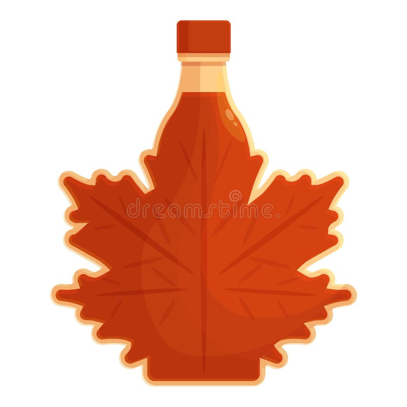 Maple Leaf Syrup Icon Cartoon Vector. Canada Leaf Branded Stock Vector ...