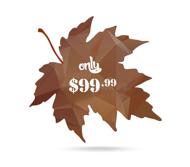 Maple Leaf in Triangular Style with Hand Drawn Word Fall . Stock ...