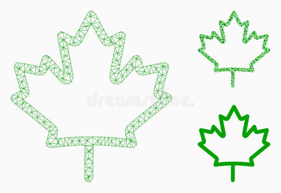 Maple Leaf Vector Mesh Network Model and Triangle Mosaic Icon Stock ...