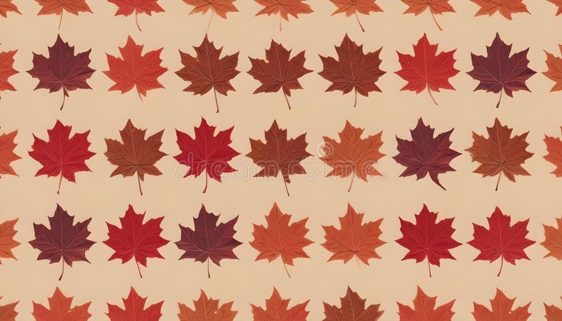 Maple Leaves Add Text on Each Leaf Repeating Pattern Red Brown Beige ...