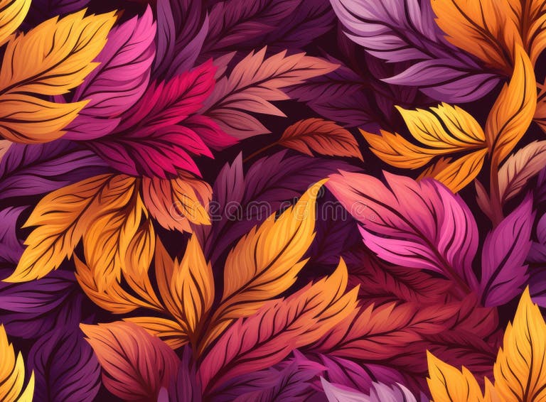 Maple Leaves Background SEAMLESS PATTERN. SEAMLESS WALLPAPER. Stock ...