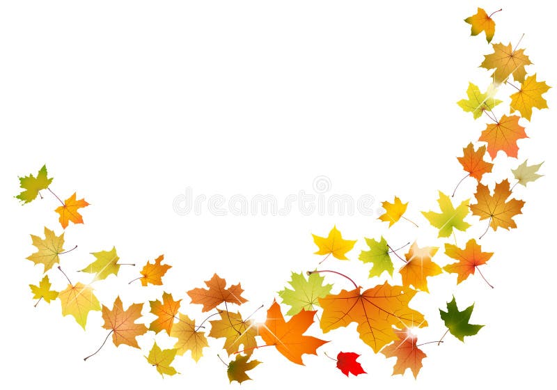 Bright Falling Fall Autumn Leaves Horizontal Border 1 Stock Vector ...