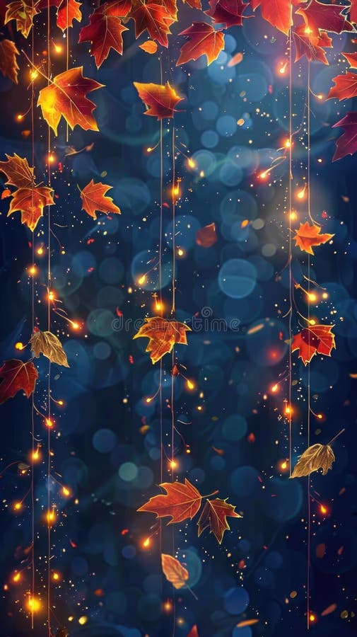 Magical Autumn Red Blue Bokeh Lights Leaves Stock Photos - Free ...