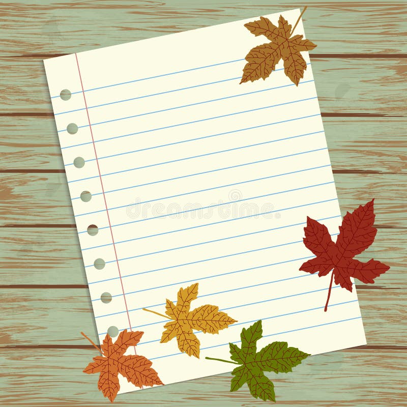 Maple Leaves with Paper Sheet Stock Vector - Illustration of abstract ...