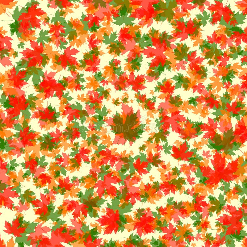 Maple Leaves Pattern, Flat Design Template Stock Illustration ...