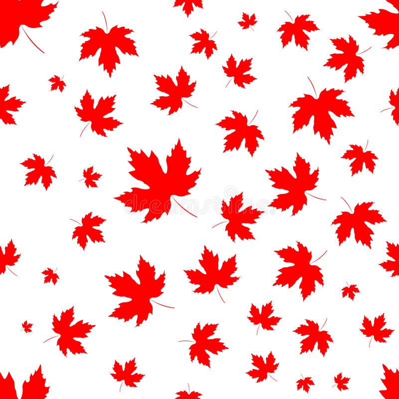 Maple Leaves Pattern, Flat Design Template Stock Illustration ...