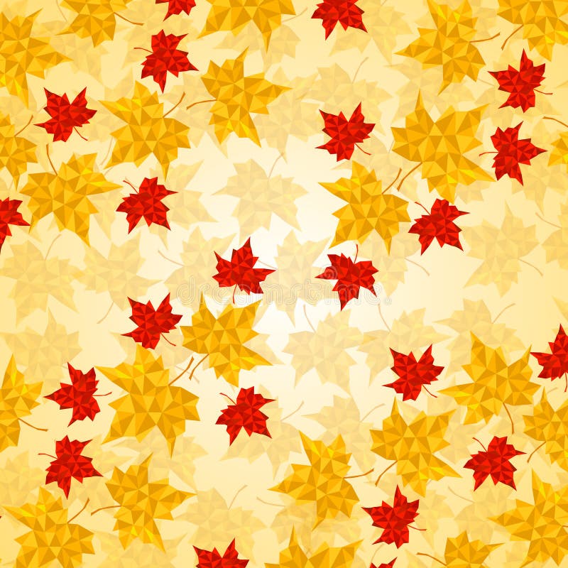Maple Leaves in Triangular Style Stock Vector - Illustration of fall ...
