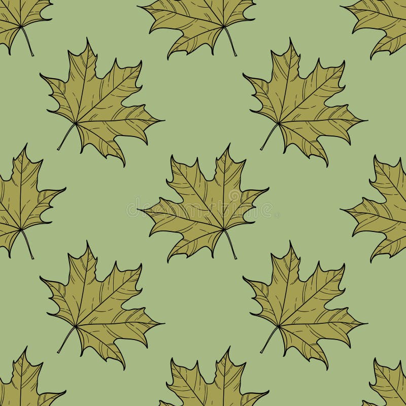 Maple Leaves Vector Pattern Background, Nature Illustration Stock ...