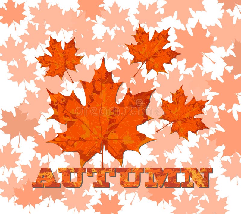 Maple Leaves with the Word Autumn, Vector Stock Vector - Illustration ...