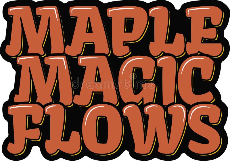 Maple Magic Flows Lettering Vector Design Stock Illustration ...
