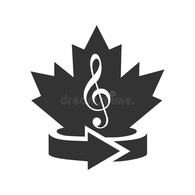 Maple Music Middle Logo Design. Canadian Music Logo Vector Template ...