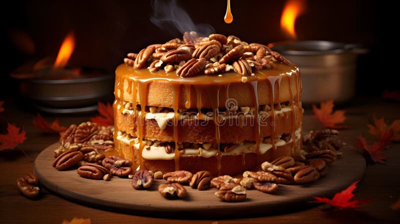 Maple Pecan Bourbon Cake, Visually Capturing the Warmth and Richness of ...