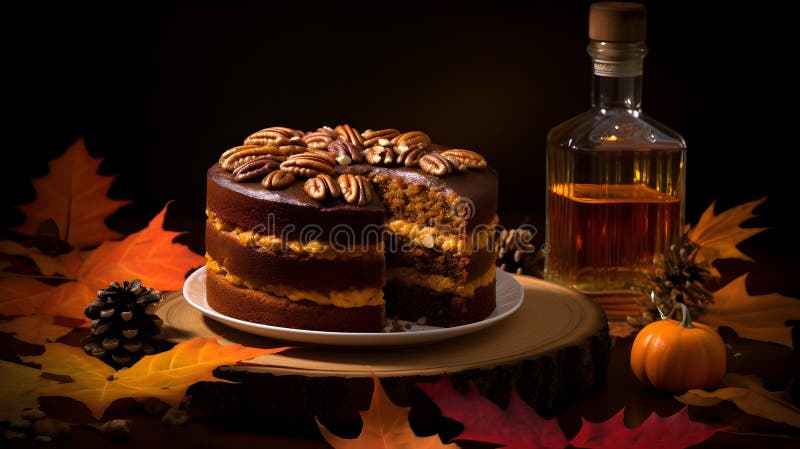 Maple Pecan Bourbon Cake, Visually Capturing the Warmth and Richness of ...