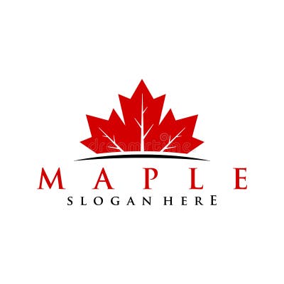 Maple red logo vector stock vector. Illustration of icon - 174165352