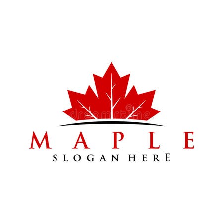 Maple red logo vector stock vector. Illustration of icon - 174165352